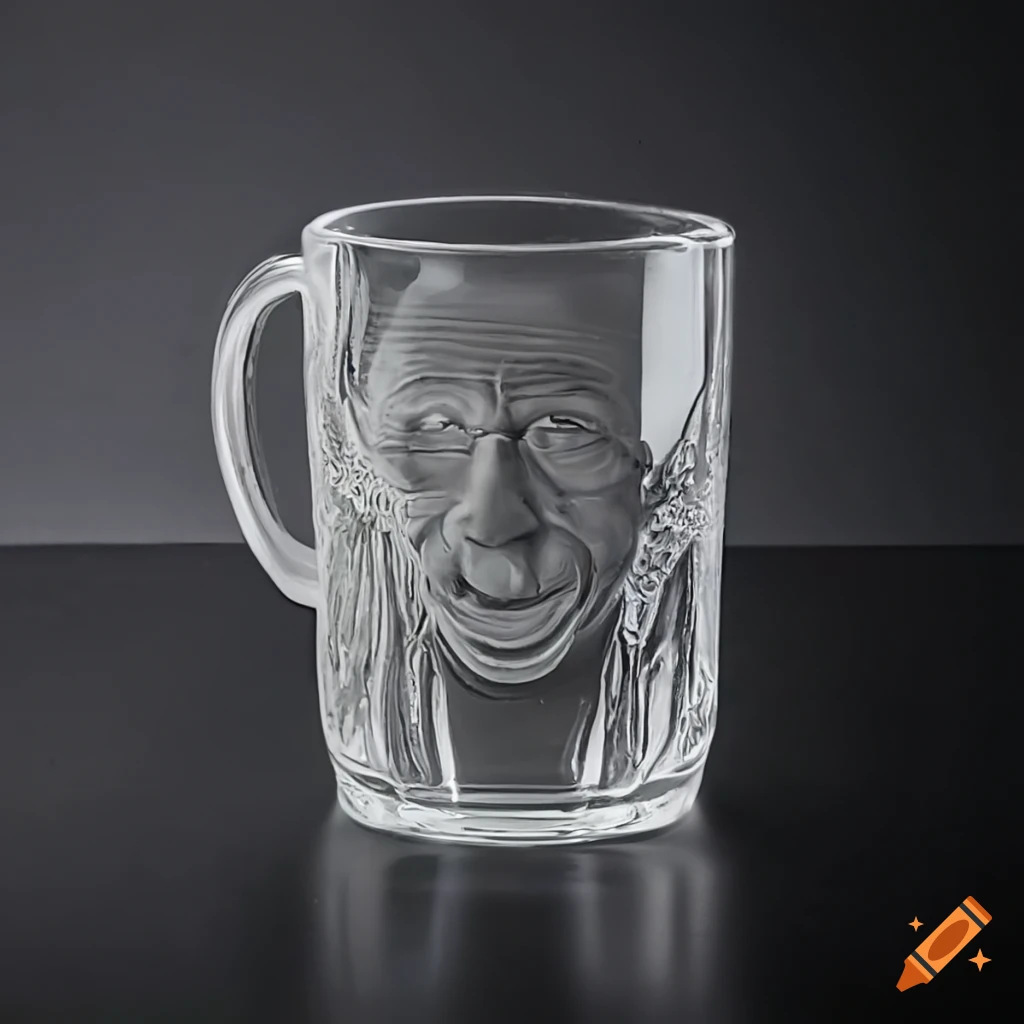 Etched glass mug with peter dutton character design on Craiyon