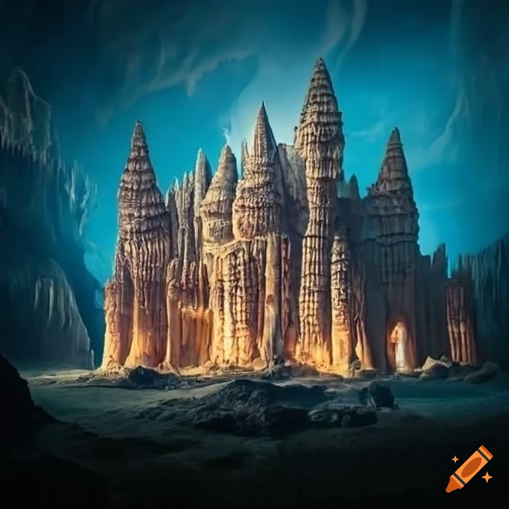 Magnificent palace built in a limestone cave on Craiyon