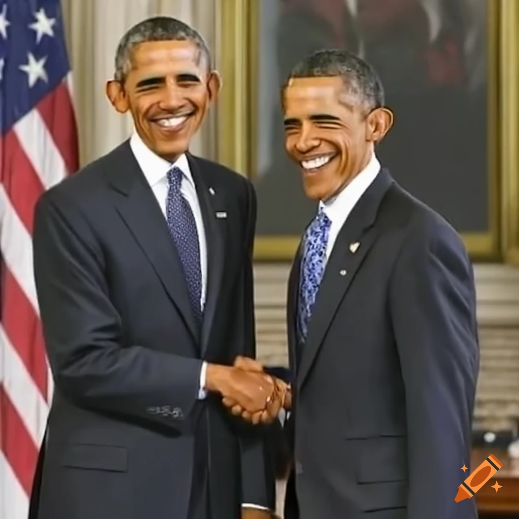 Image of obama and obama discussing on Craiyon