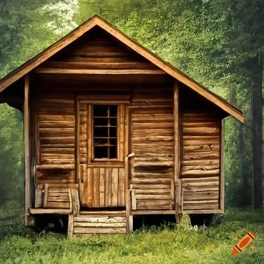 Traditional wooden cabins on Craiyon