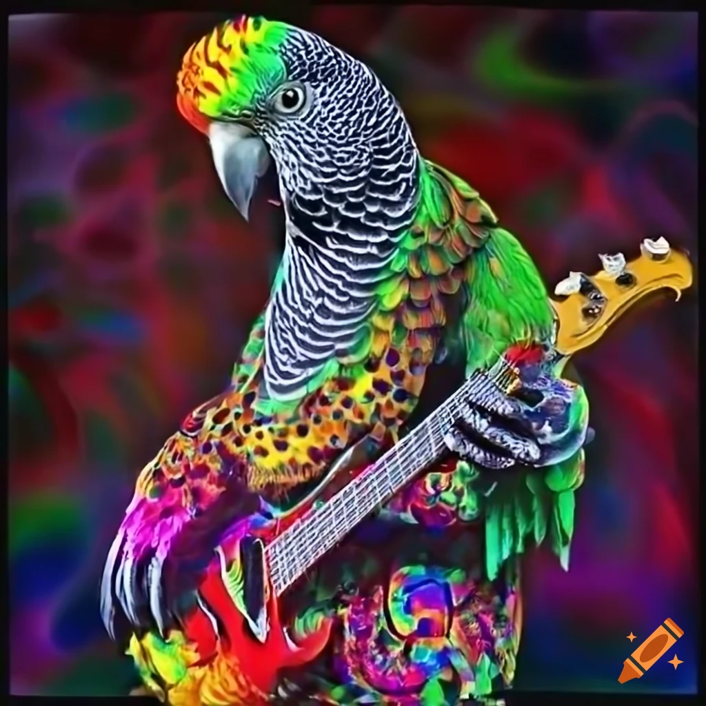 Psychedelic parrot in vibrant colors on Craiyon