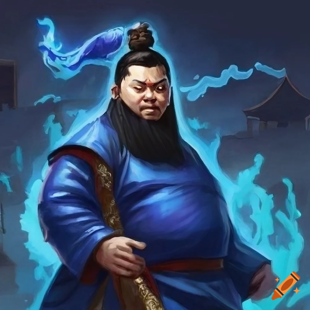 Illustration of a mystical asian man in ancient robes on Craiyon