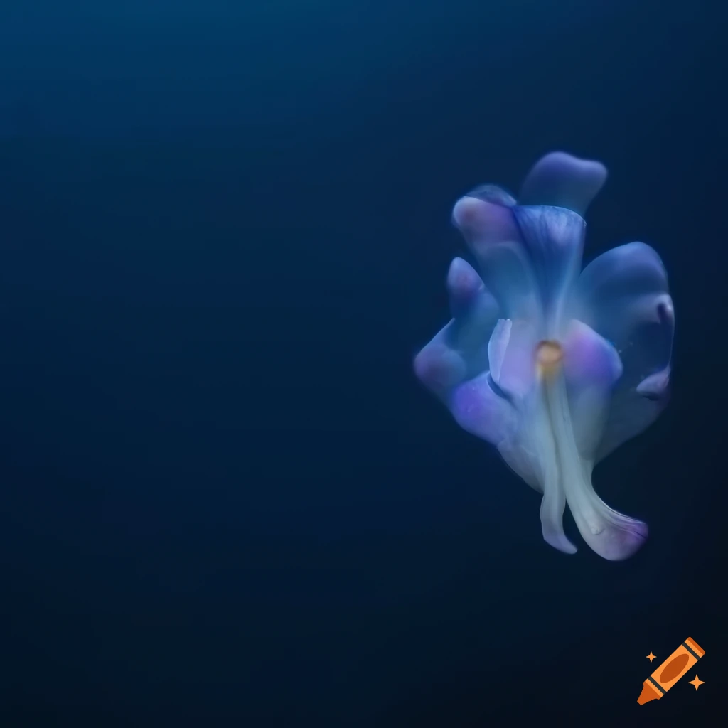 Iridescent orchid sea creature underwater