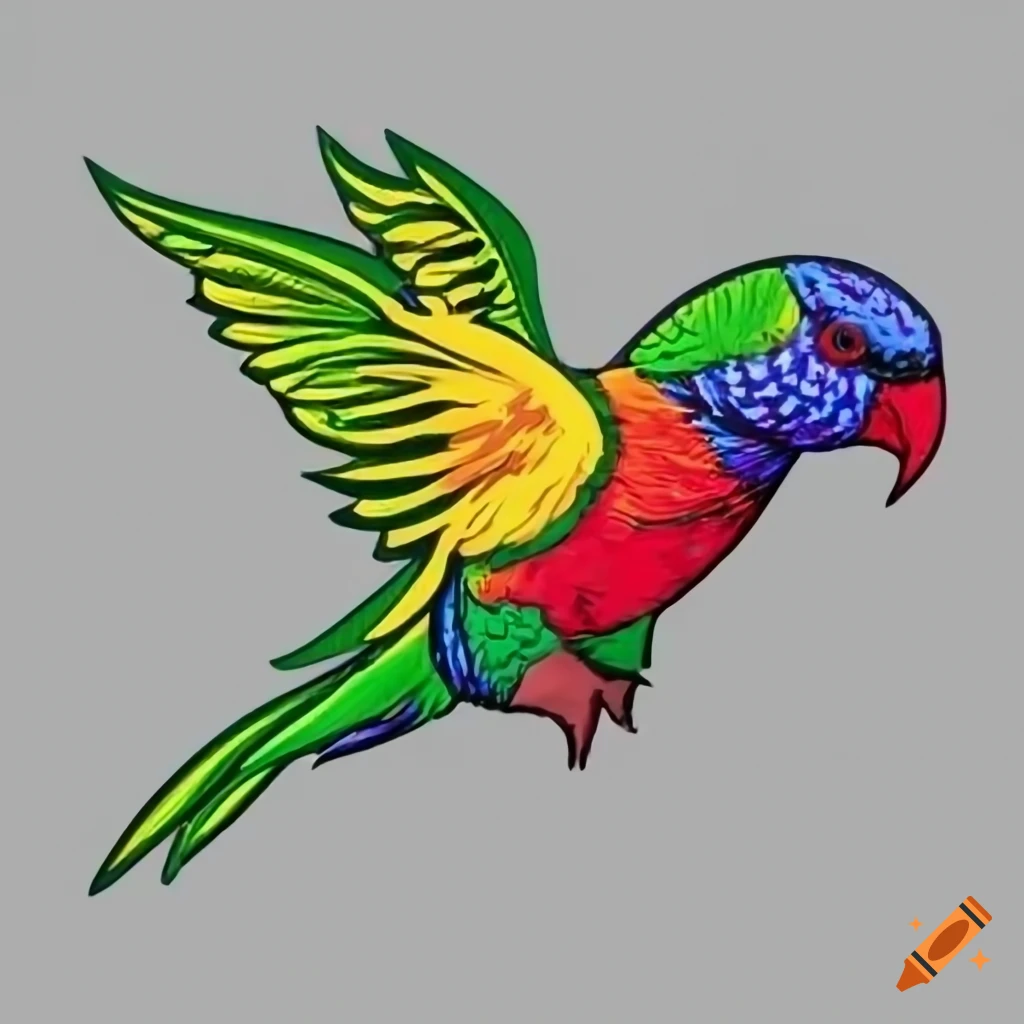 Logo of a rainbow lorikeet sport team
