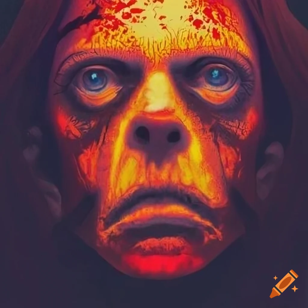 Retro horror film poster with italian giallo style on Craiyon