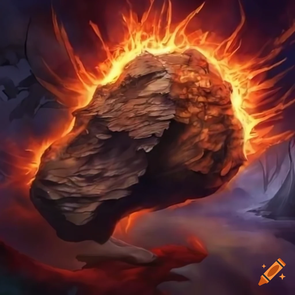 Art of a flying elemental flash rock