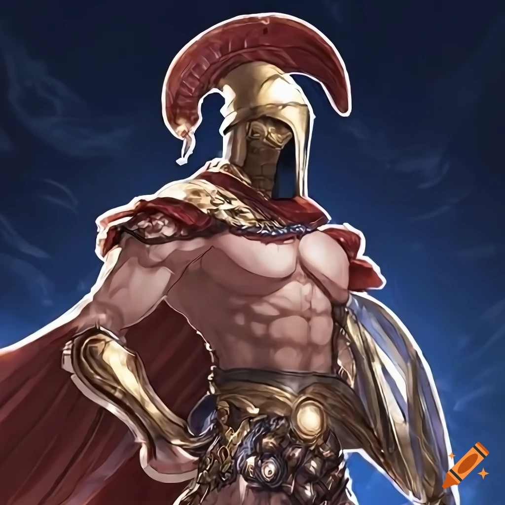 King leonidas from granblue fantasy in high resolution on Craiyon