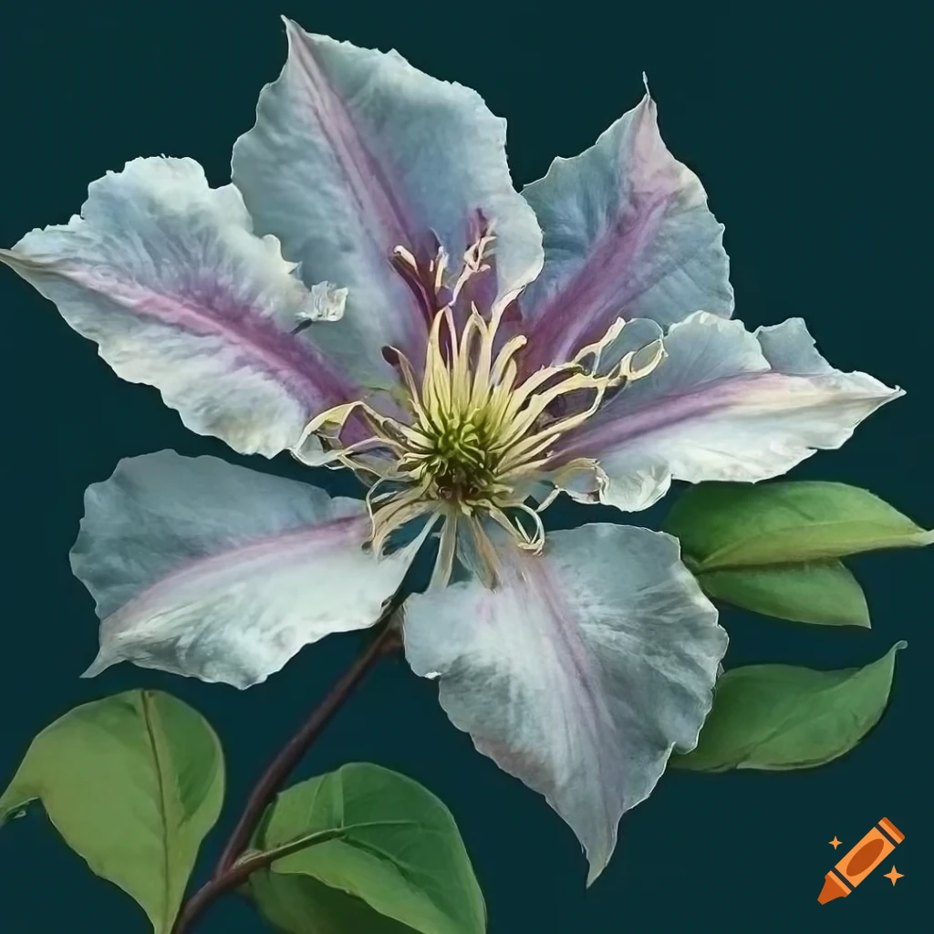 Intricate drawing of a clematis flower with beautiful lighting on Craiyon
