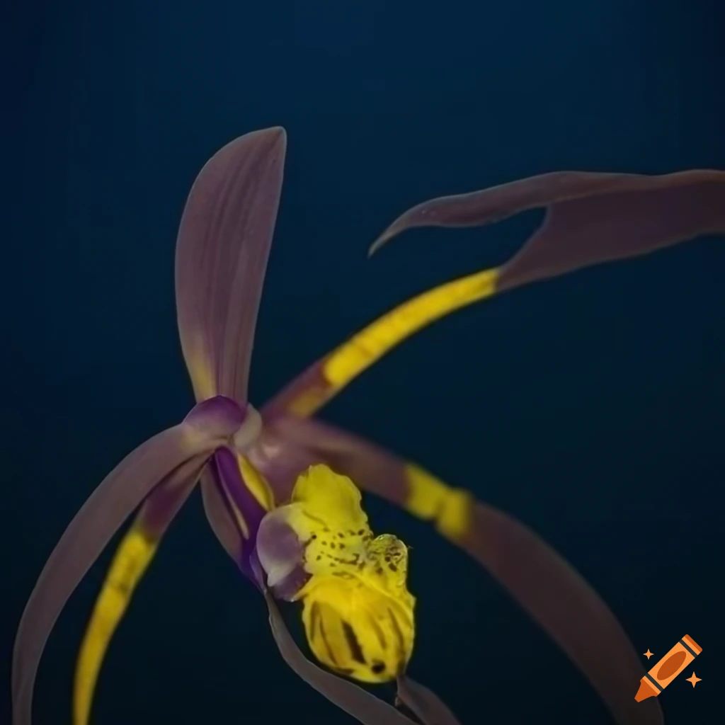 Dark orchid sea creature in blue underwater scene
