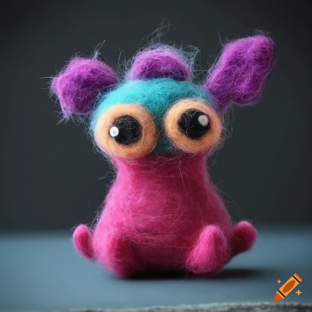 Felted wool cute monster on Craiyon