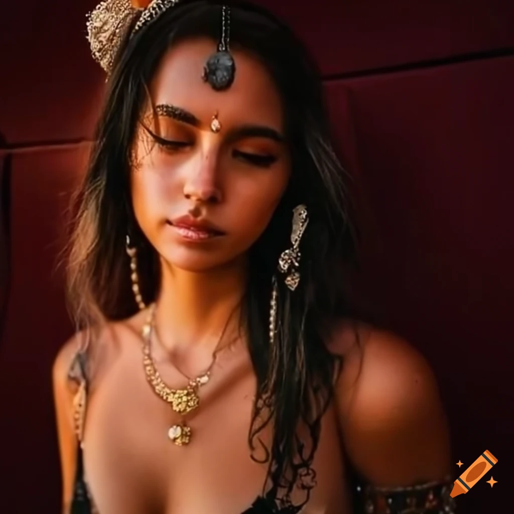 Bohemian festival girl influencer