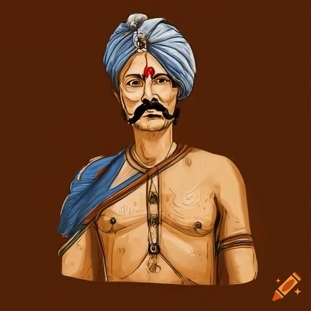 Sketch drawing of a medieval indian ambassador on Craiyon