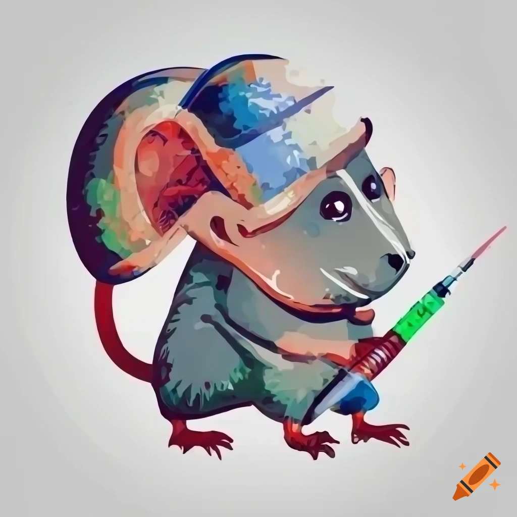 Sick mouse wearing a face mask on Craiyon