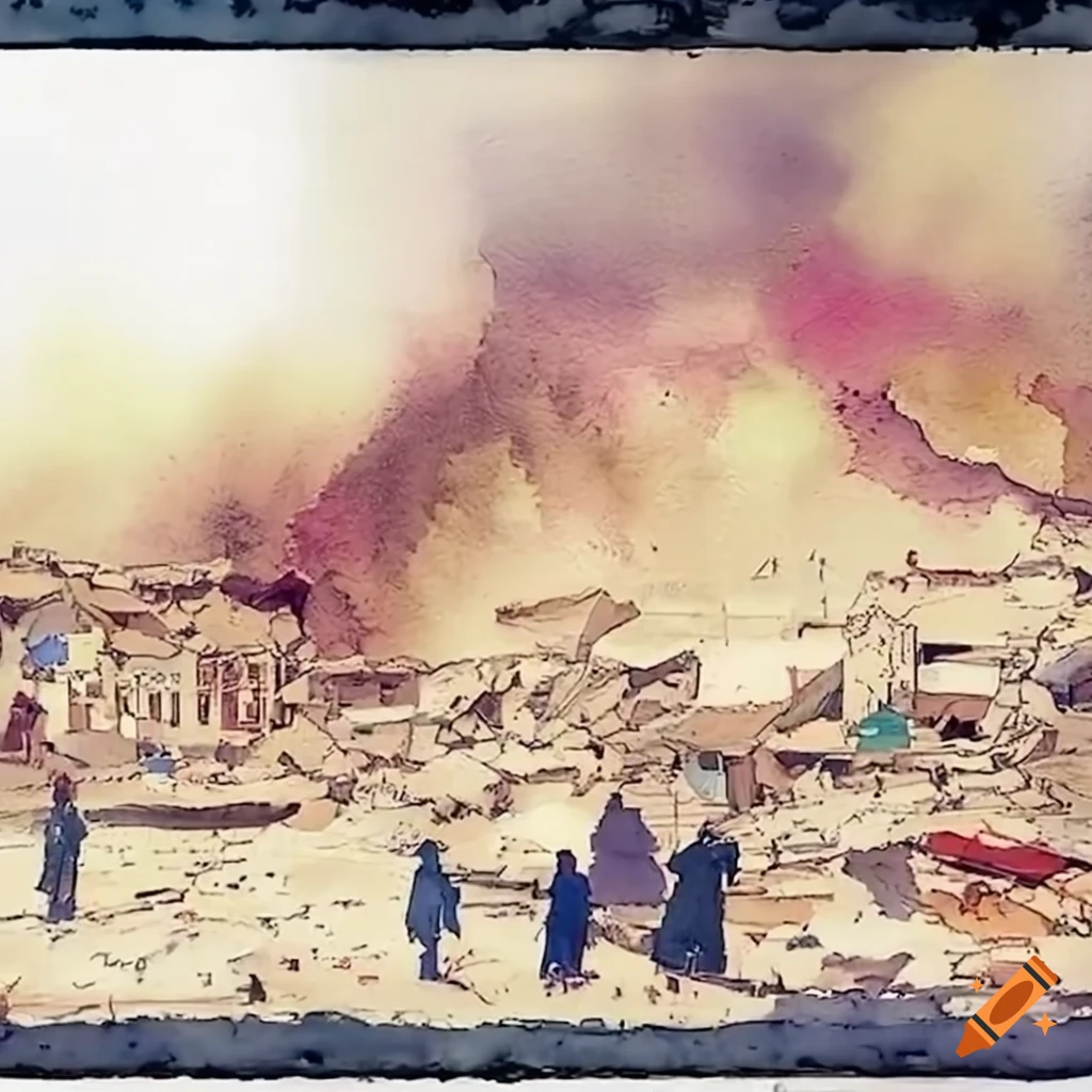 Image of a devastating earthquake in afghanistan on Craiyon