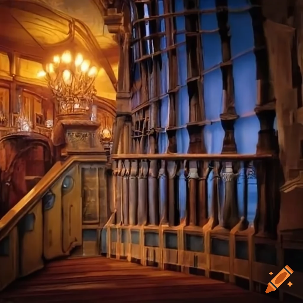 Deck wall and stair of the narnia dawn treader ship on Craiyon