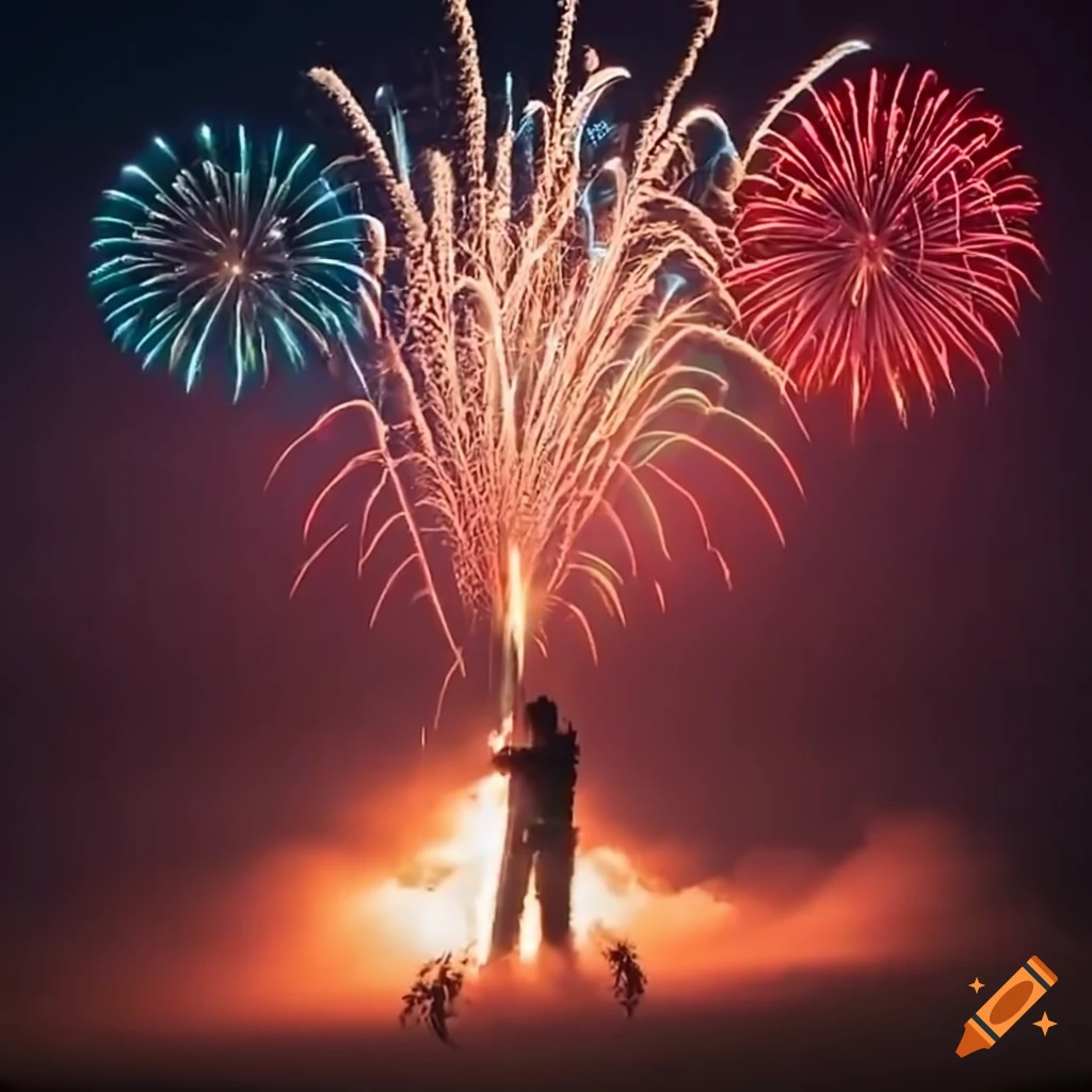 Preparing fireworks rockets on Craiyon