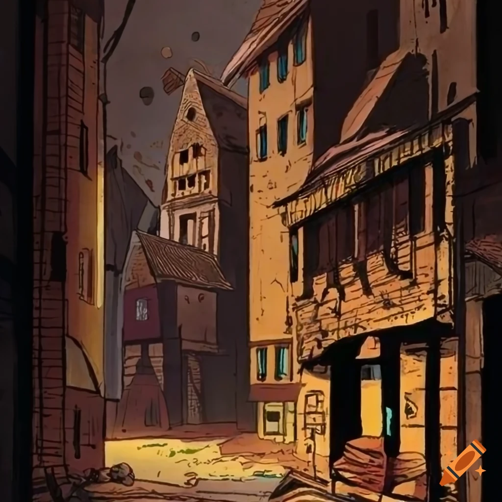 Stunning cityscape details by james gurney on Craiyon