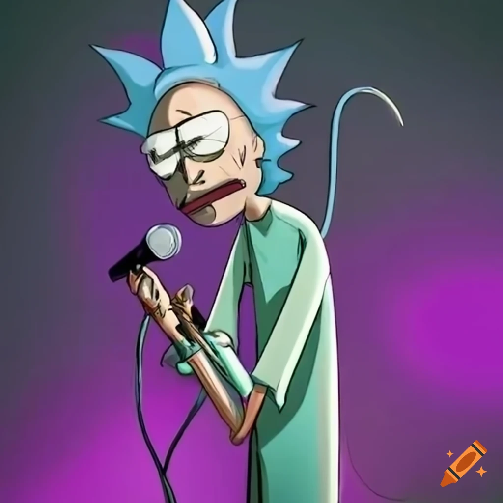 Rick sanchez with a microphone