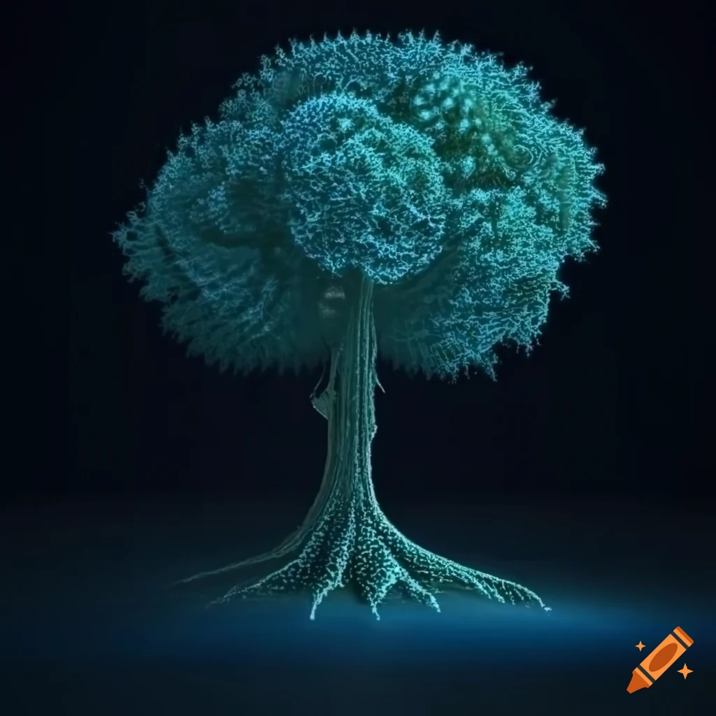 Abstract fractal trees artwork