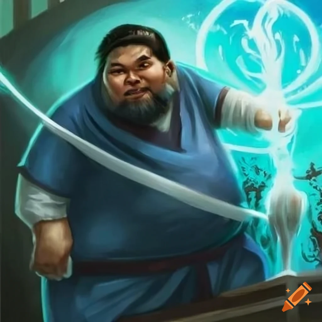 Depiction of a magical Asian dwarf in ancient Chinese robes on Craiyon