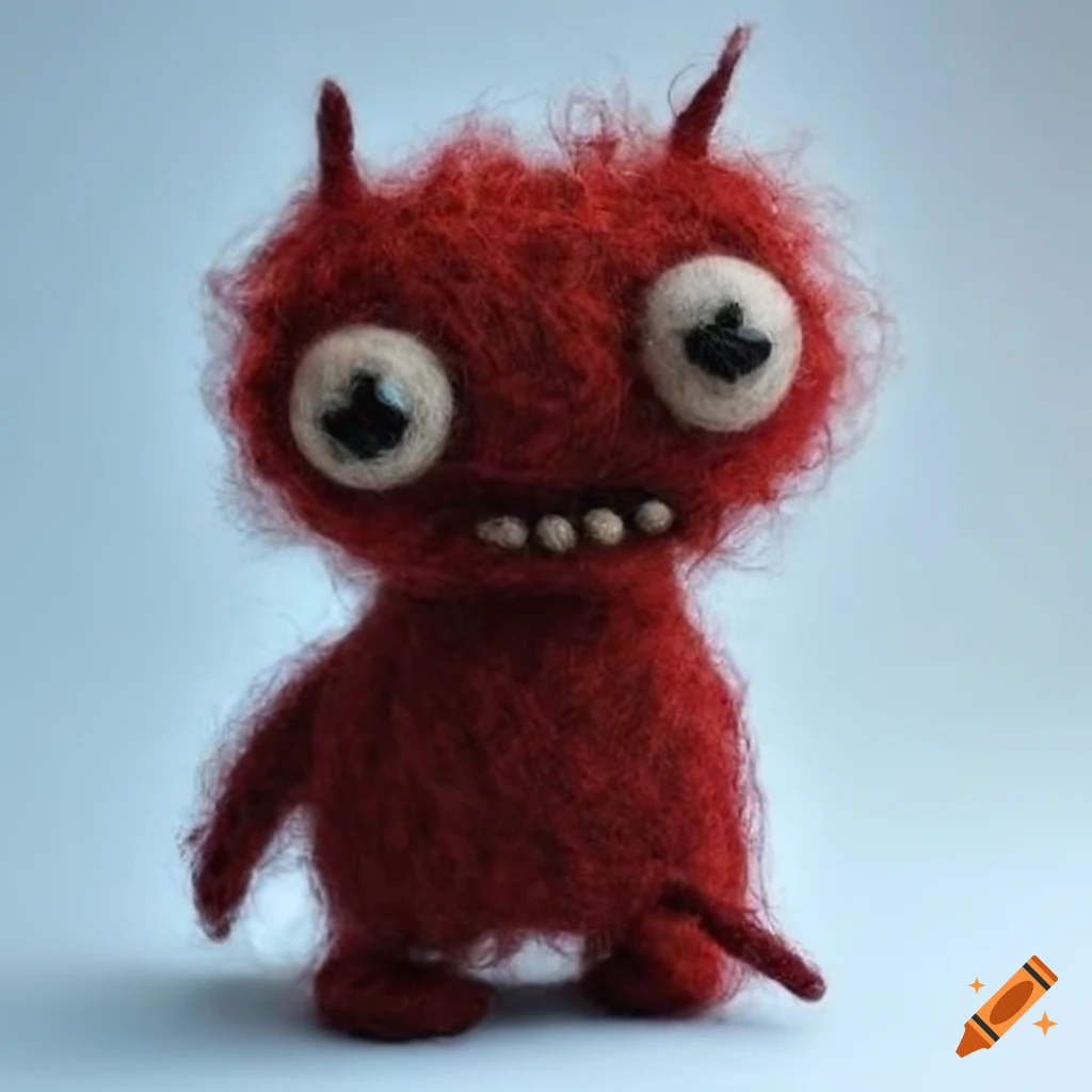 Felted wool cute monster on Craiyon