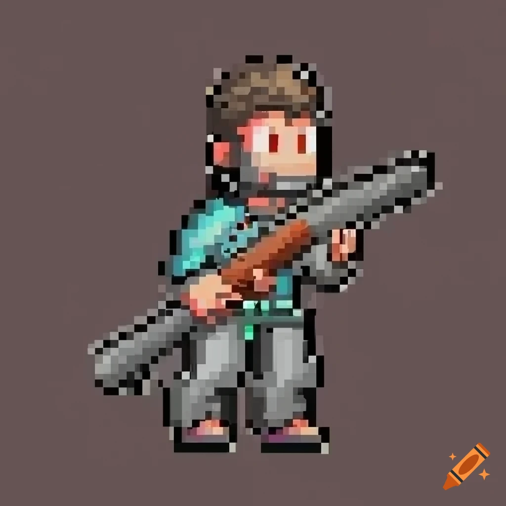 Cyberpunk ninja pixel art sprite on Craiyon