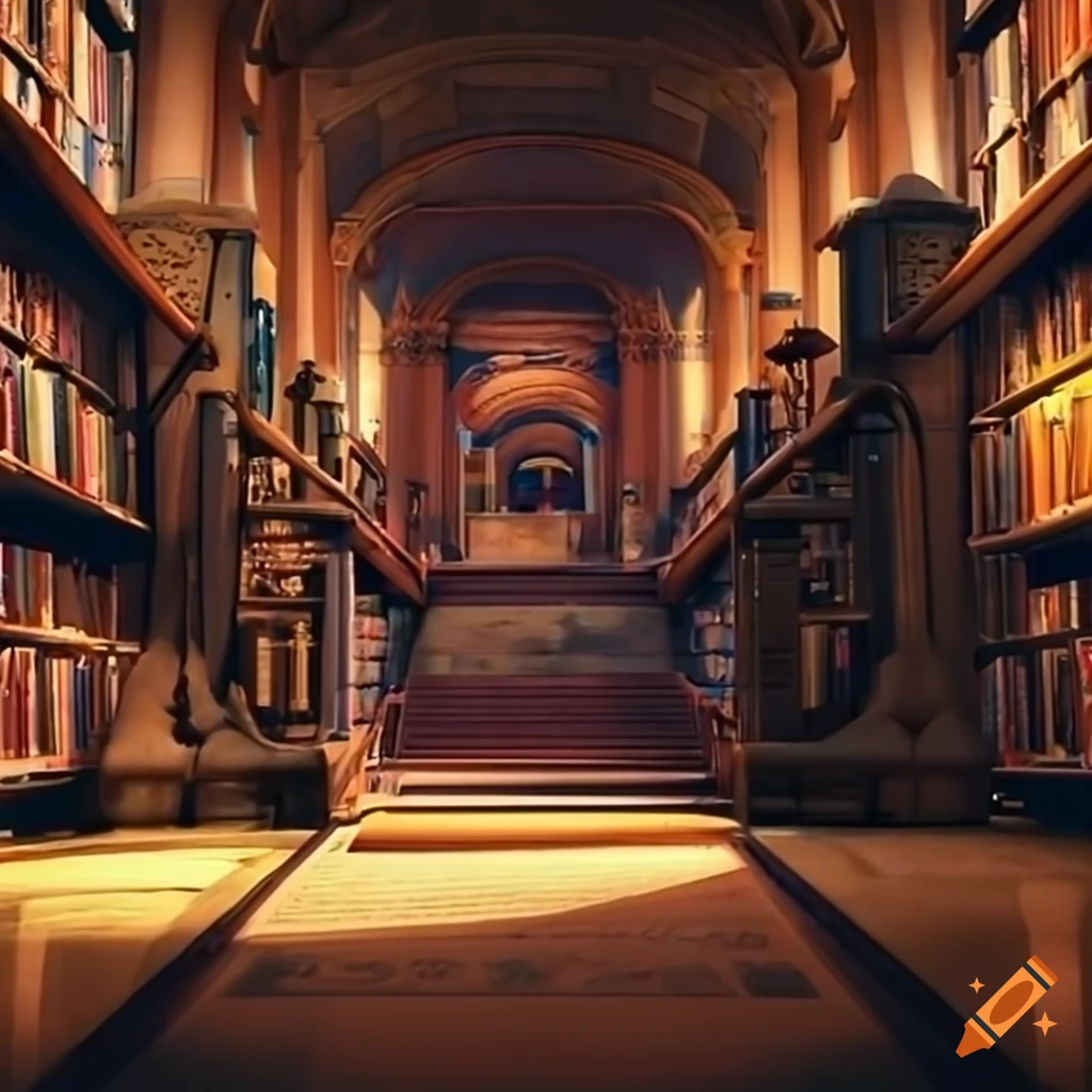 Person studying in a cozy library on Craiyon