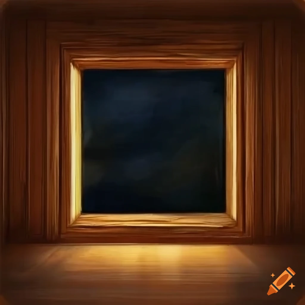 Oil painting of an empty hotel room at night