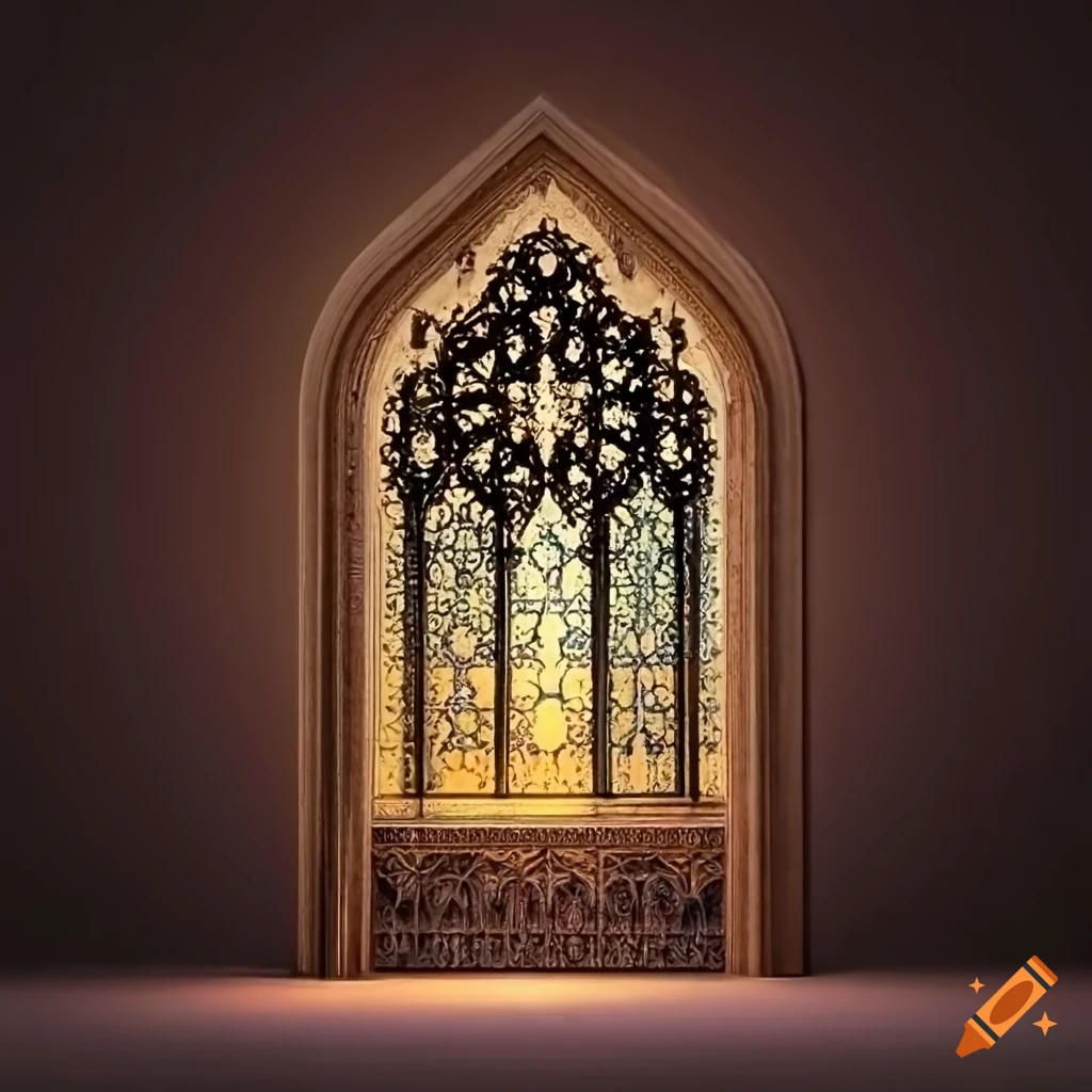 Islamic art Gothic window and altar on Craiyon