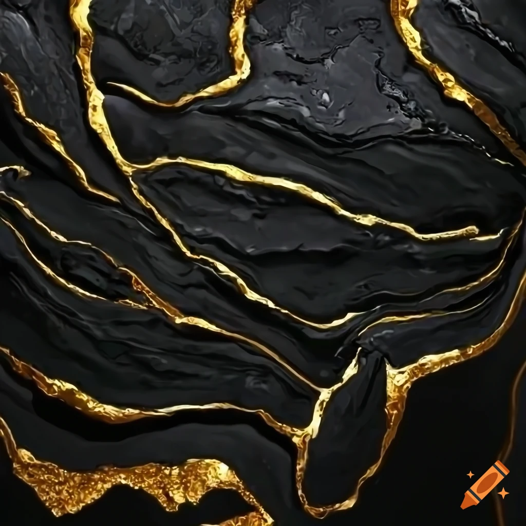 Black and gold stone texture on Craiyon