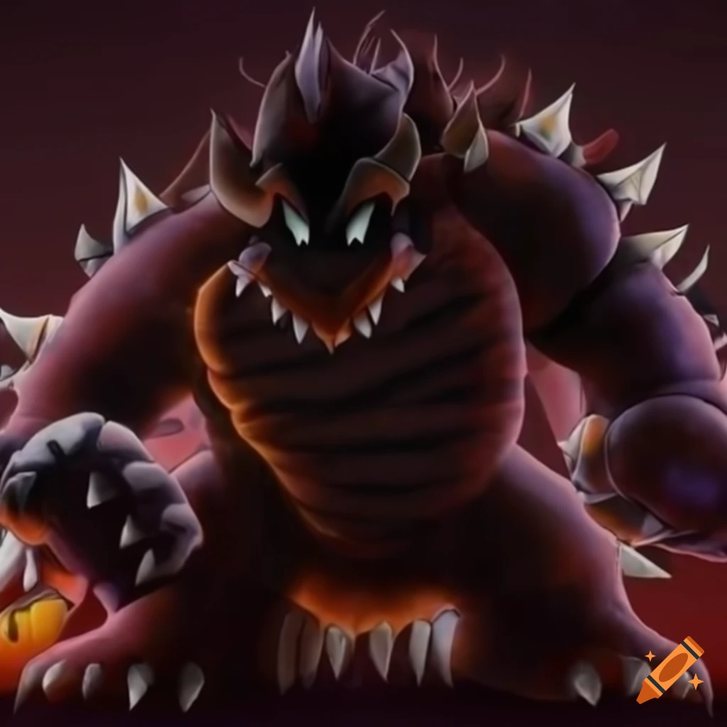 Dark and gritty version of bowser on Craiyon