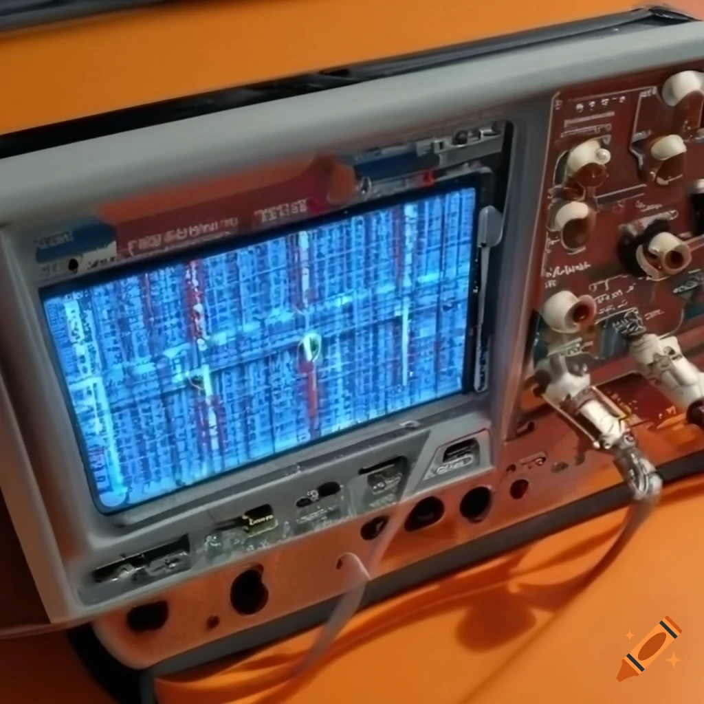 Cat observing the oscilloscope