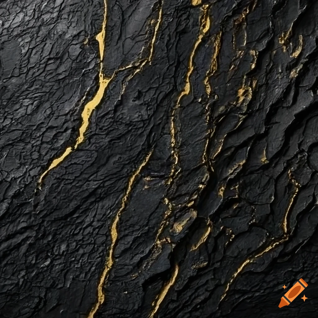 Black and gold stone texture on Craiyon