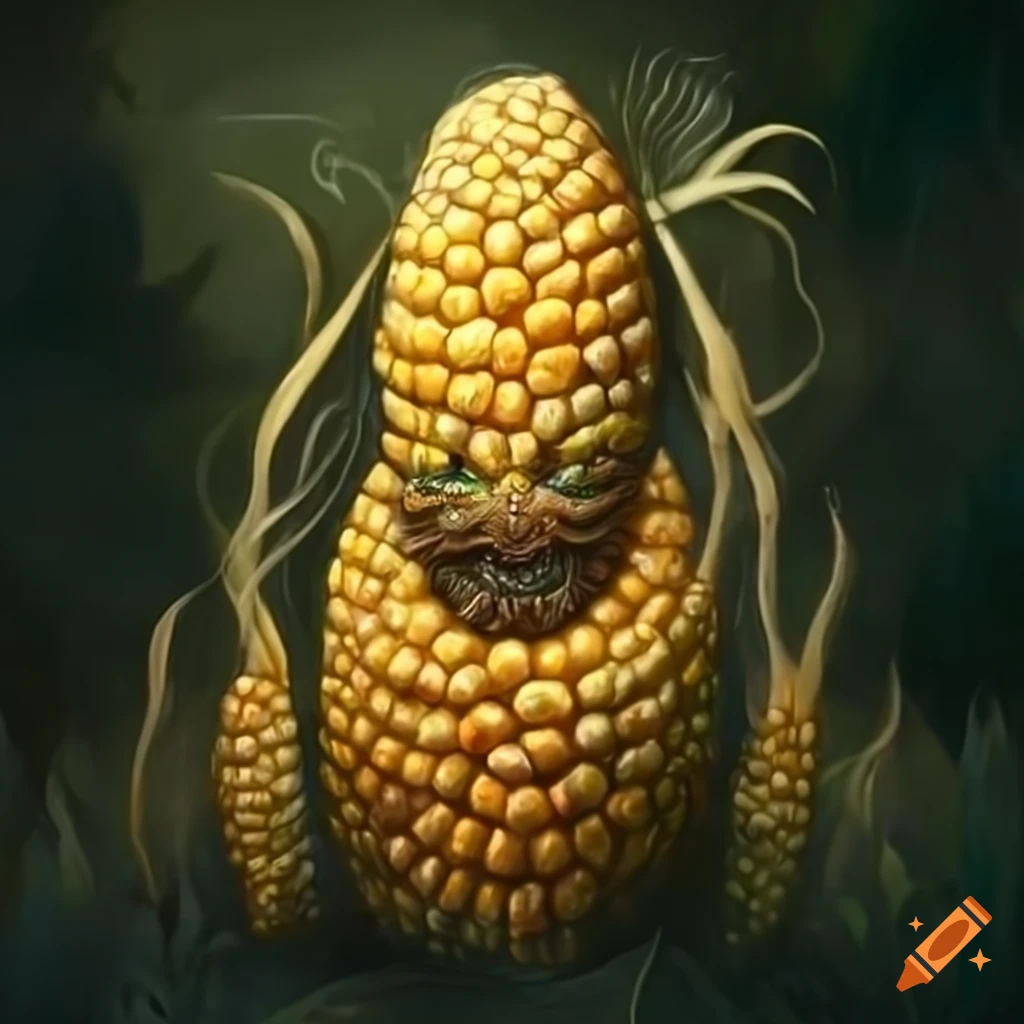 Mystical corn creature artwork on Craiyon