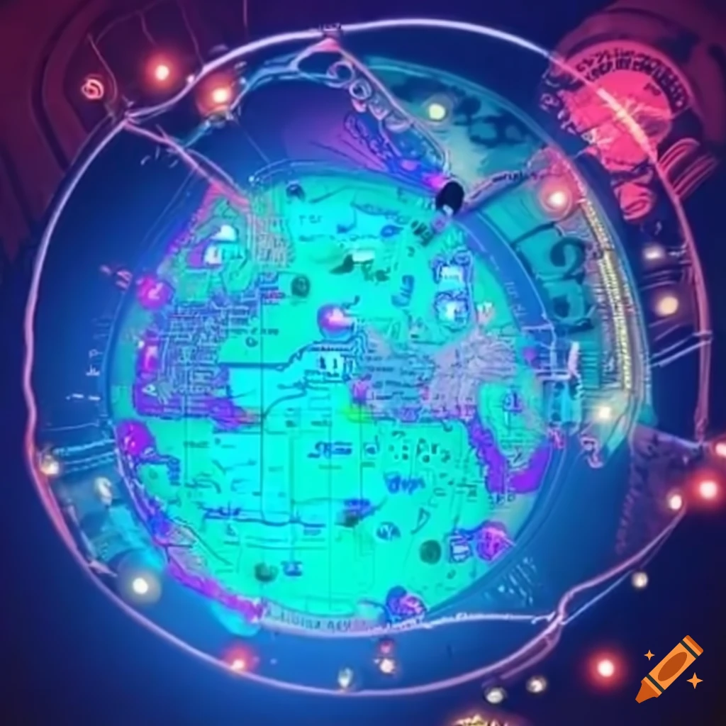 Illustration of multi-map magic on Craiyon