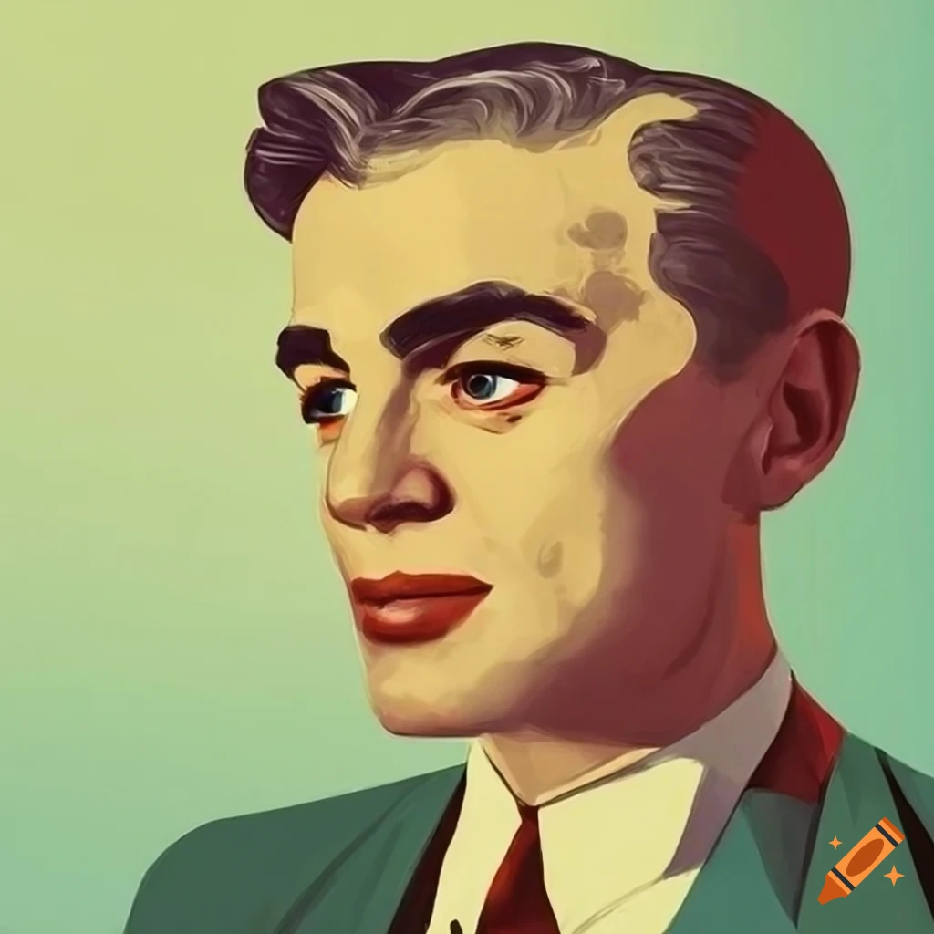 Retro artwork of a stylish businessman from the 1950s on Craiyon