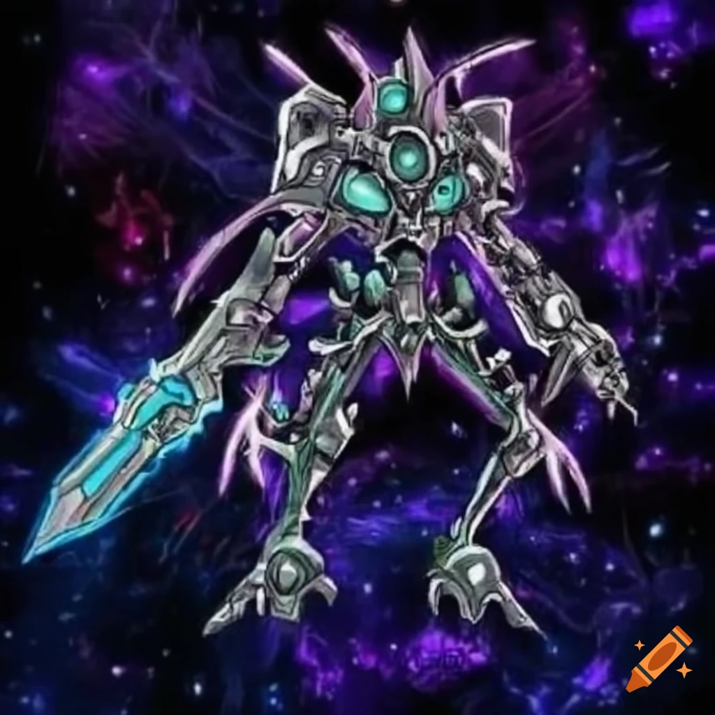 Futuristic artwork of a mechanical divine entity