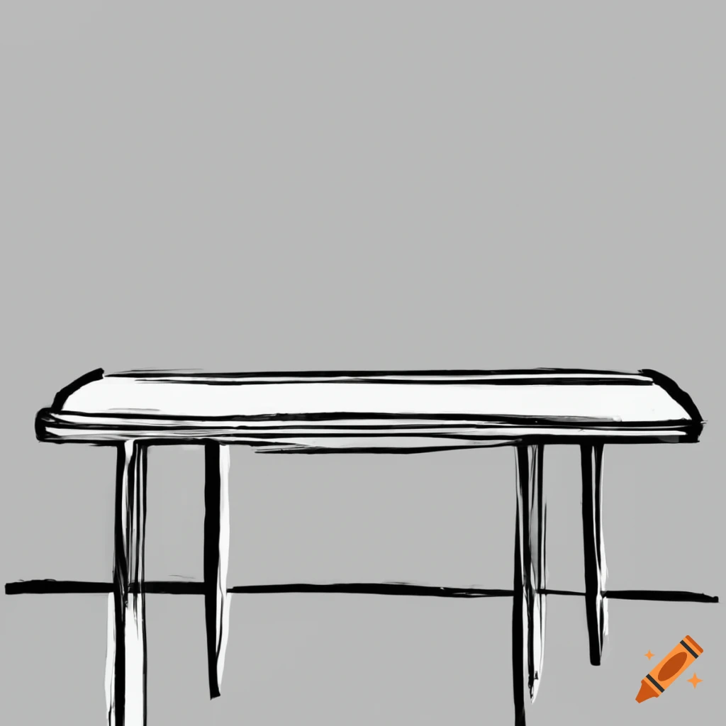 Minimalistic Design Of A Long Table In An Empty Room On Craiyon
