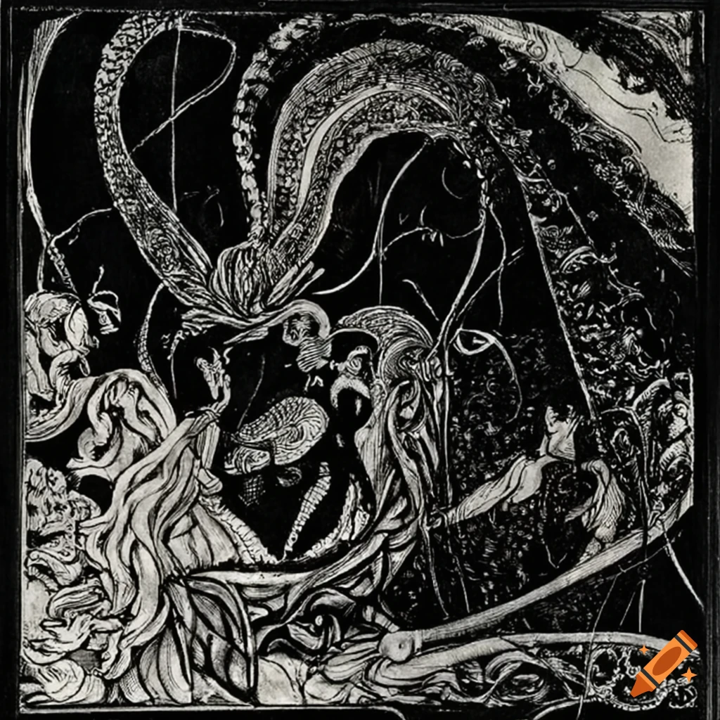 Intricate artwork of mermaids on the open sea on Craiyon