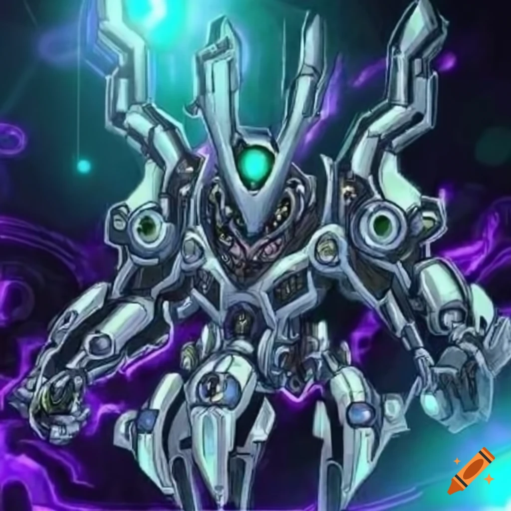 Futuristic artwork of a mechanical divine entity