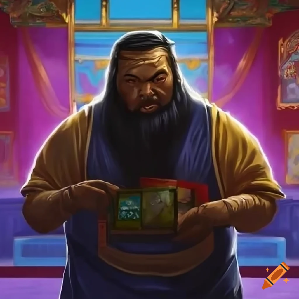 Asian dwarf in traditional clothing inside a chinese temple on Craiyon