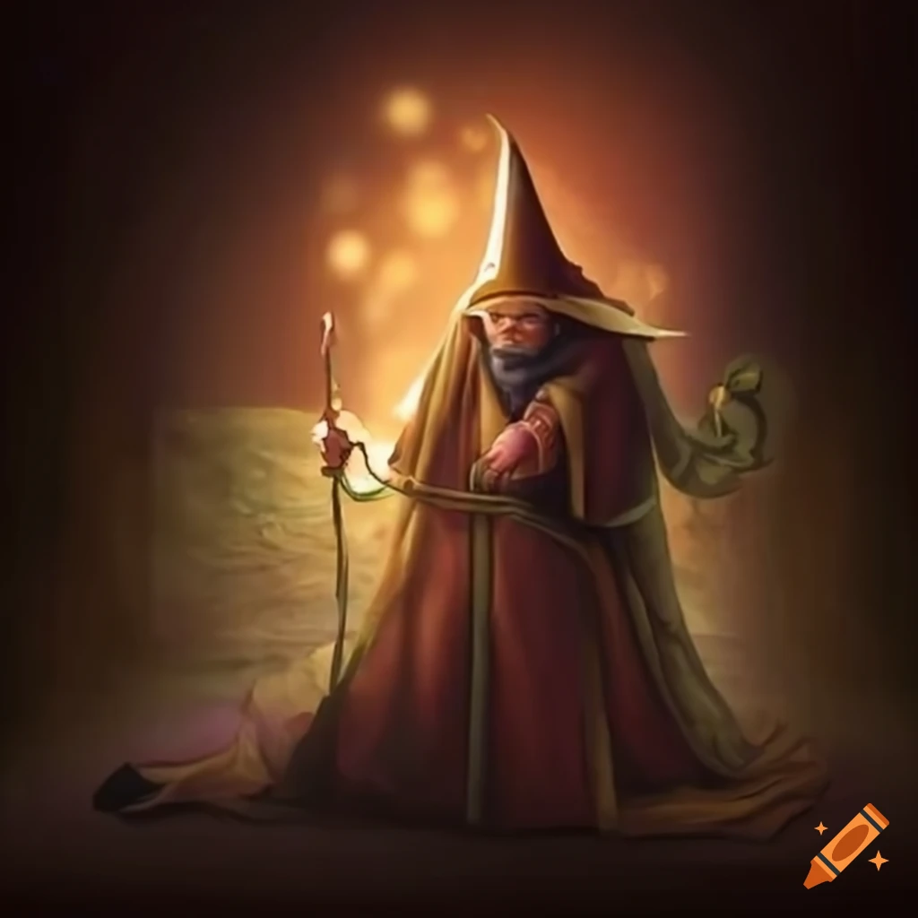 Image of a wise wizard writing on Craiyon