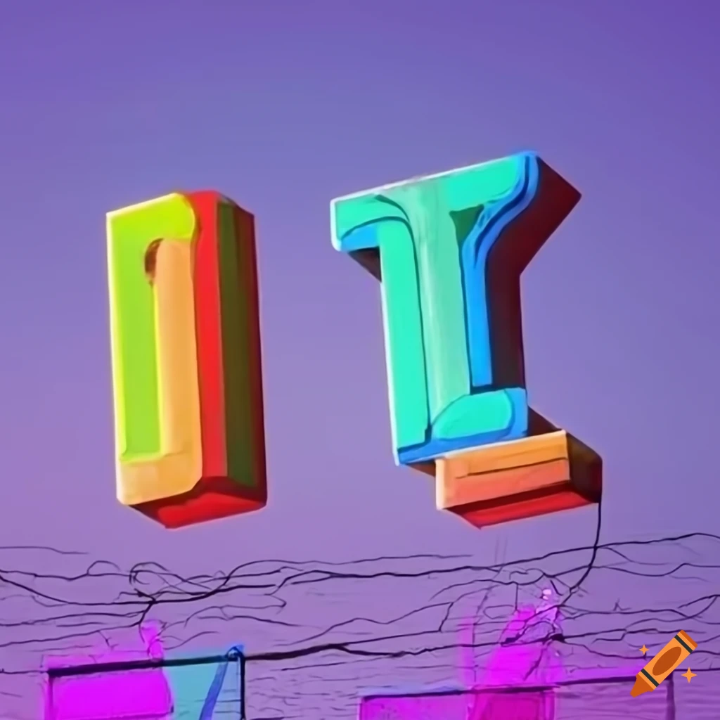 Vibrant and colorful sign on Craiyon