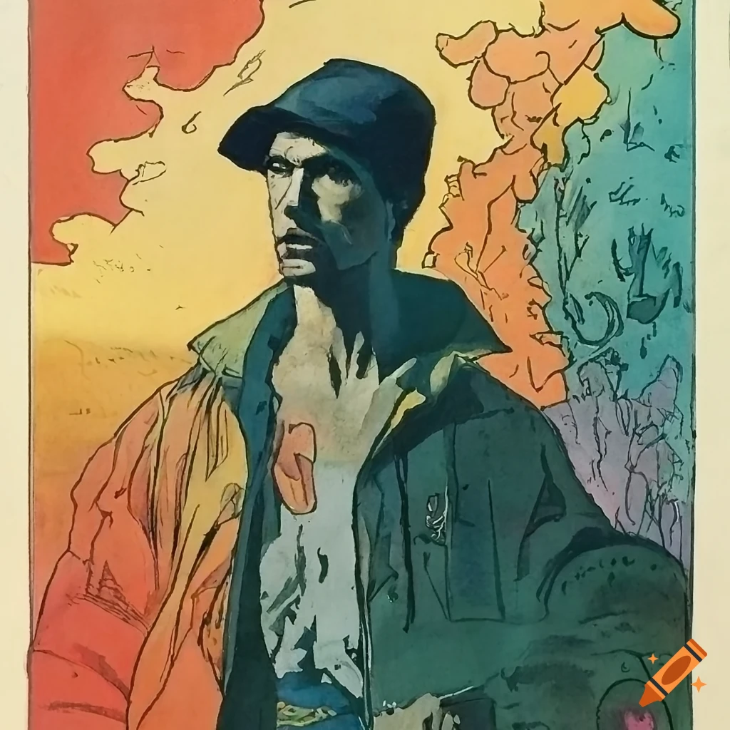 Neo-noir cyberpunk illustration inspired by 1970s science fiction ...