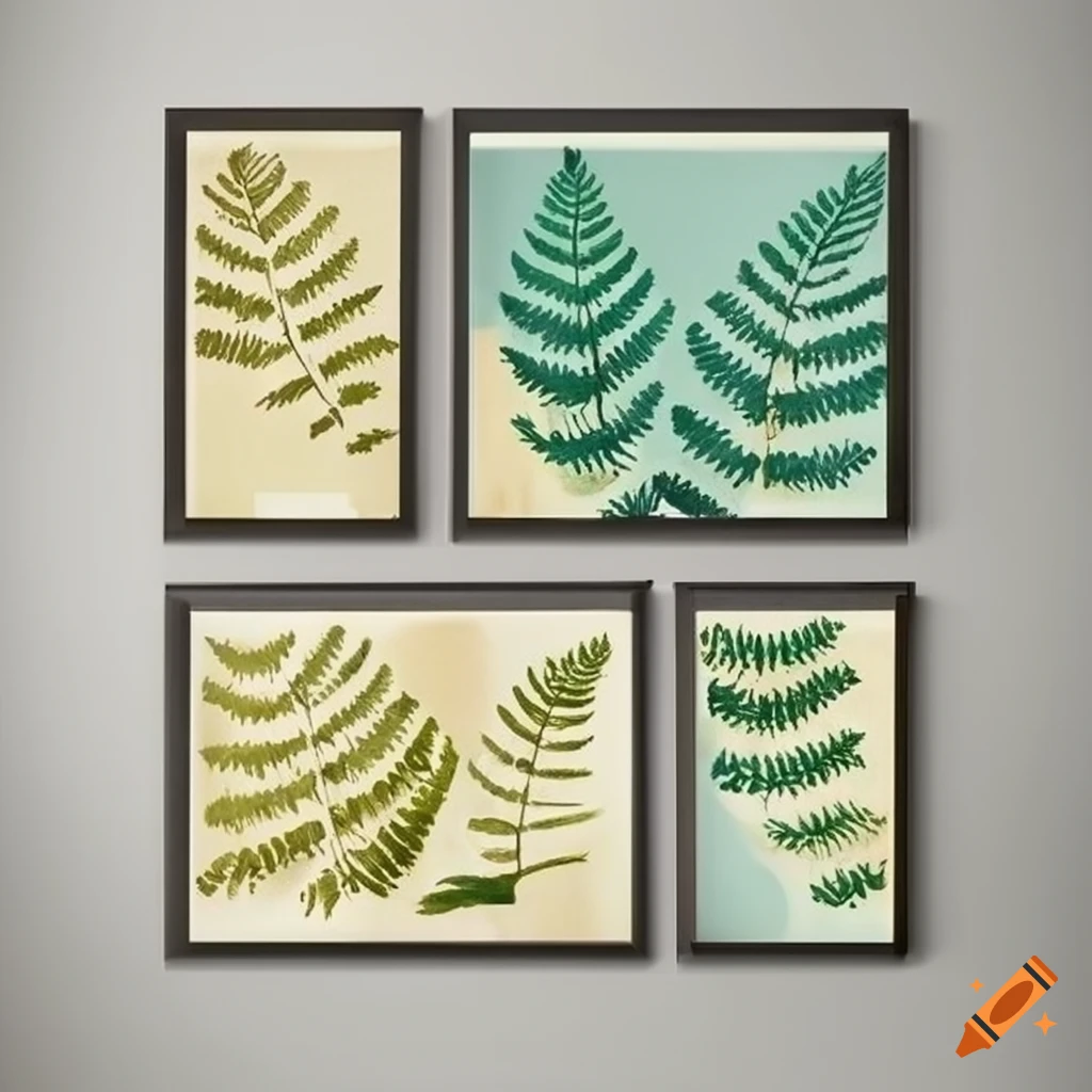 Set of abstract fern prints on Craiyon