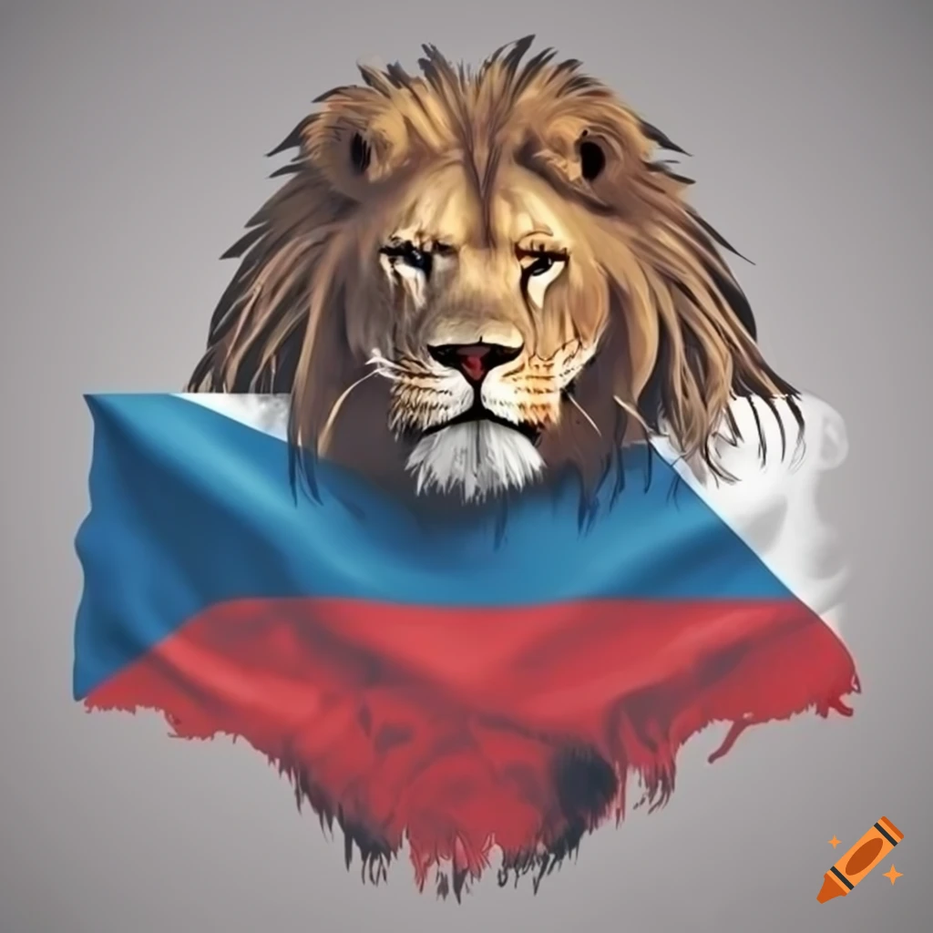 Lion holding the Czech flag t-shirt design on Craiyon
