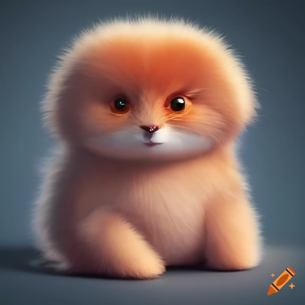 Cute furball on Craiyon
