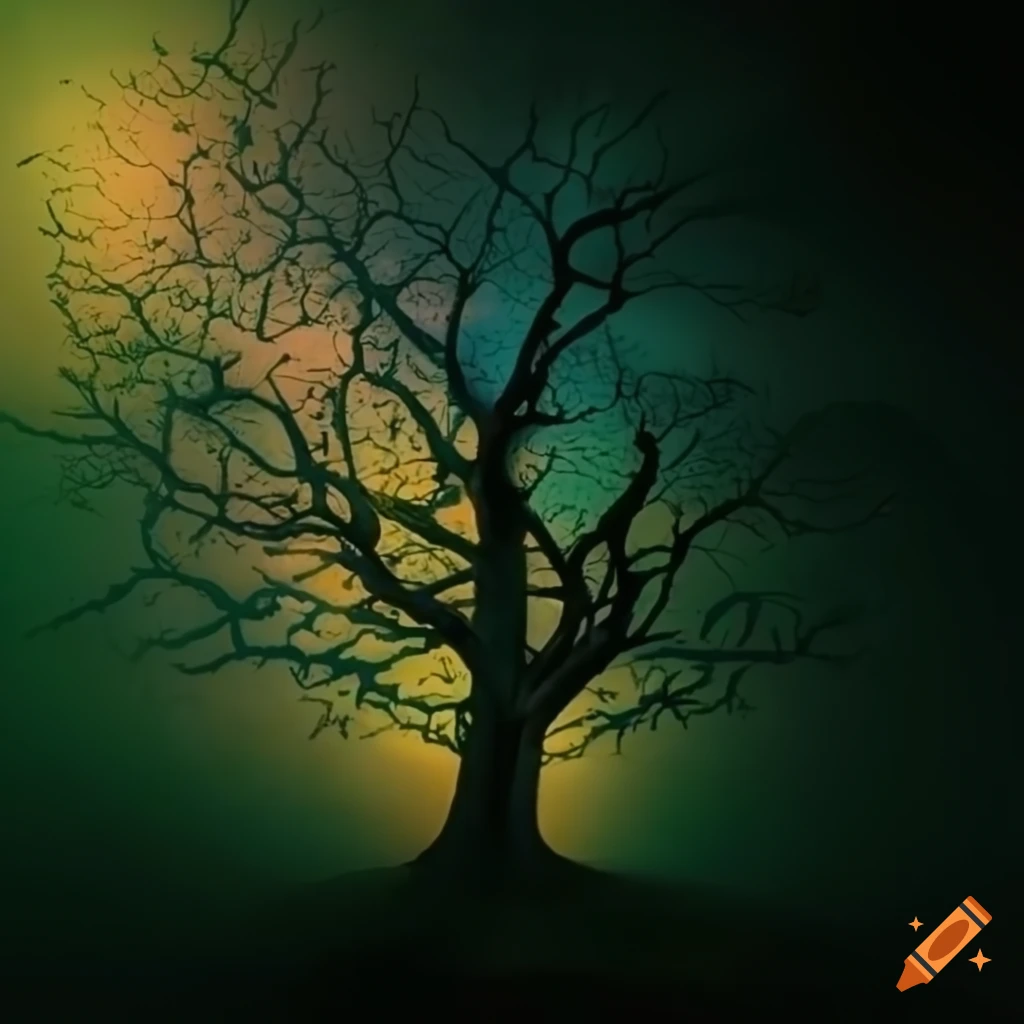 Fractal tree artwork on Craiyon