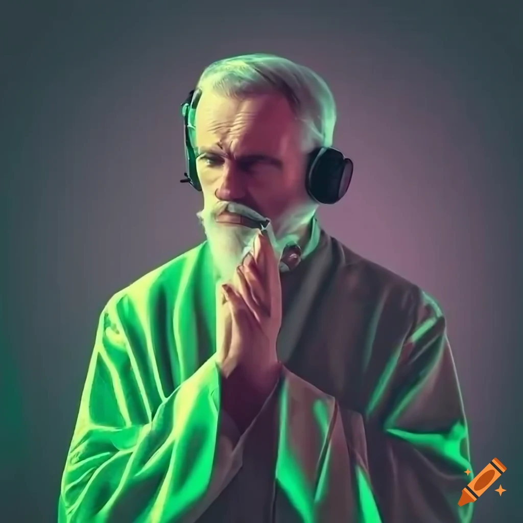 Portrait of a modern priest in futuristic attire