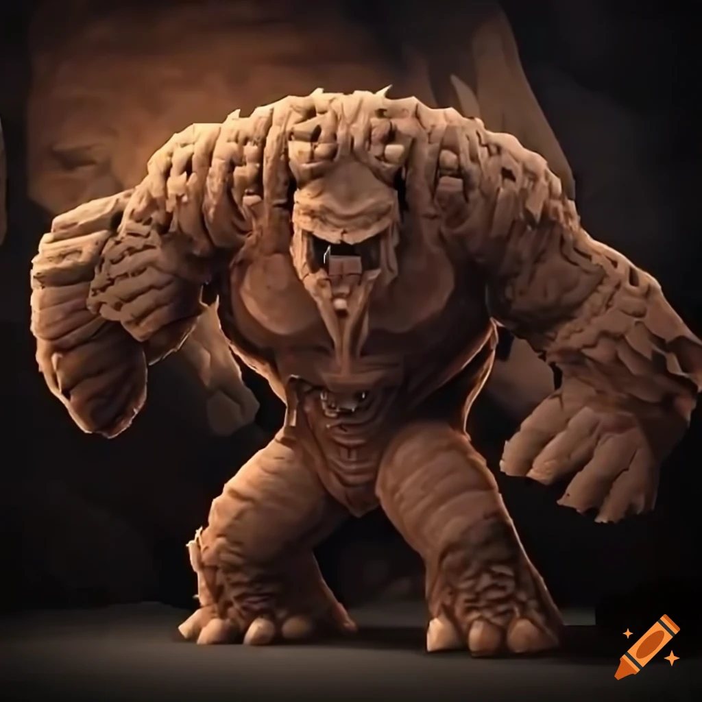 Image of a sandstone golem guarding a quarry on Craiyon